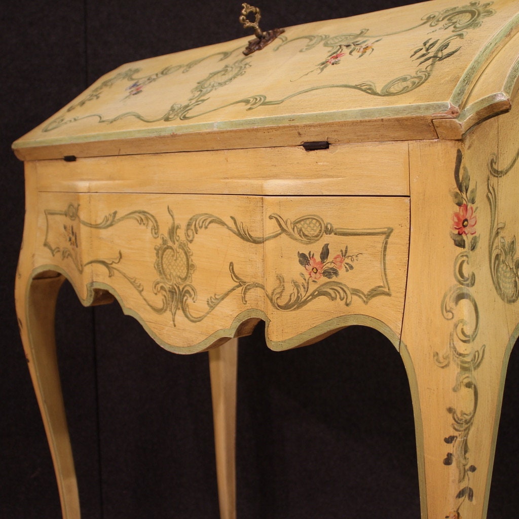 Painted Bureau Venetian Style Furniture Vintage Secrétaire Desk 20th ...