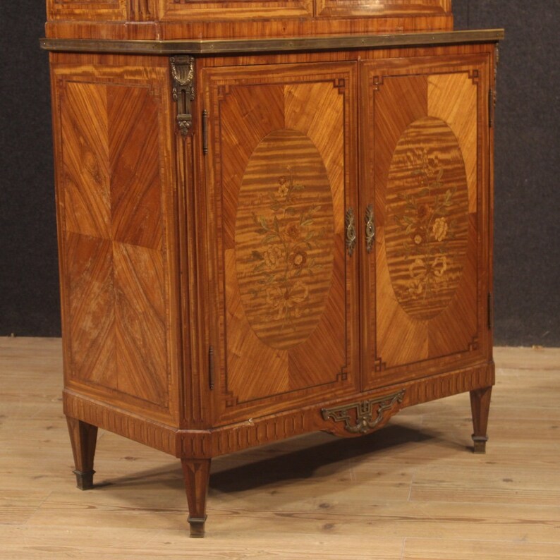 Sideboard Bookcase in Wood Furniture Cabinet Vitrine Inlaid Commode - Etsy