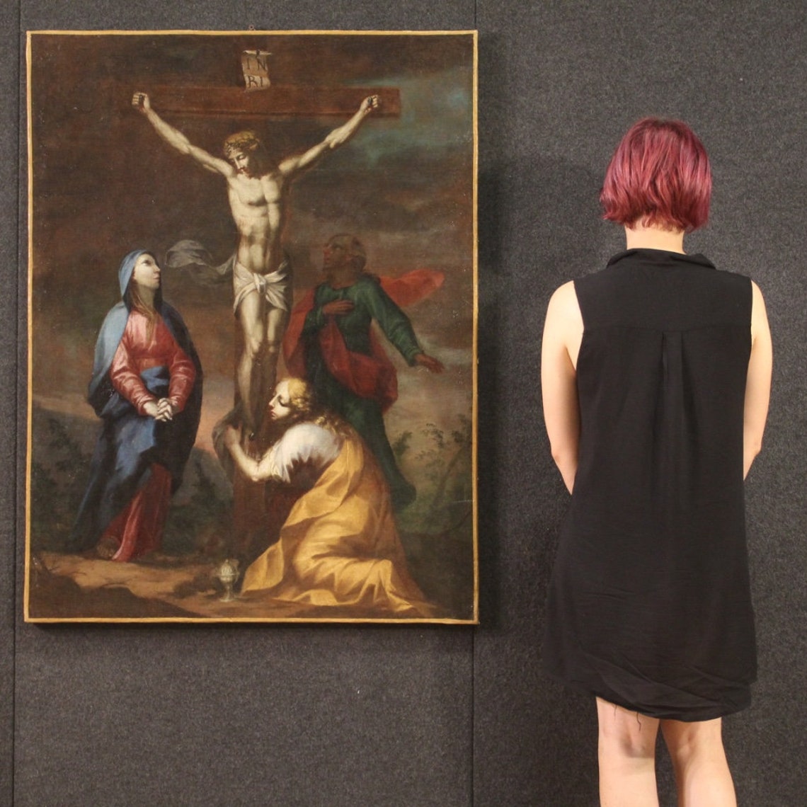 Antique Crucifixion Religious Painting 18th Century Artwork | Etsy