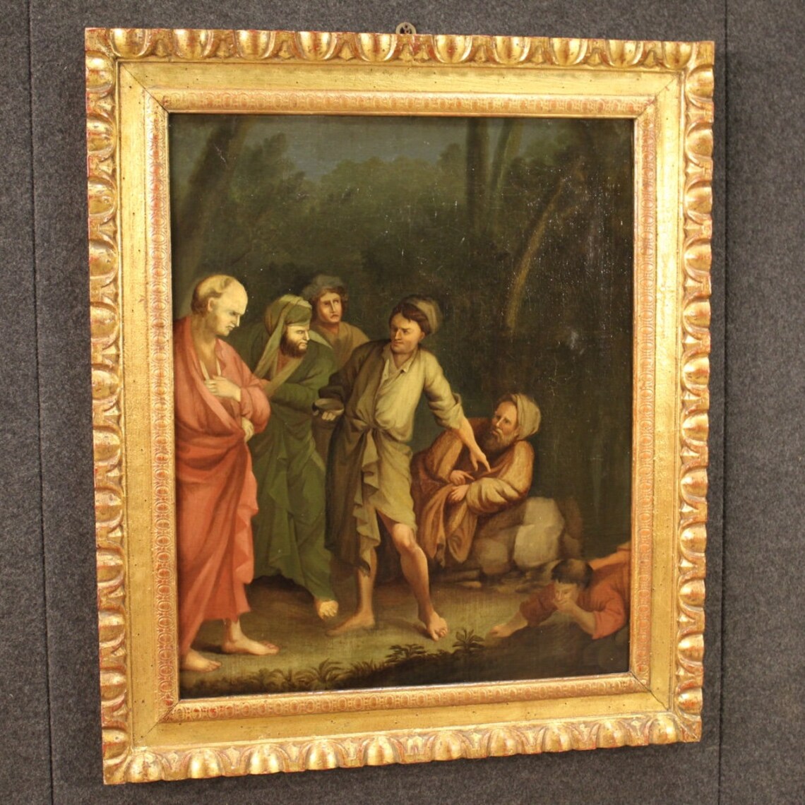 Antique Painting Framework Oil on Canvas With Frame Characters 700 18th ...