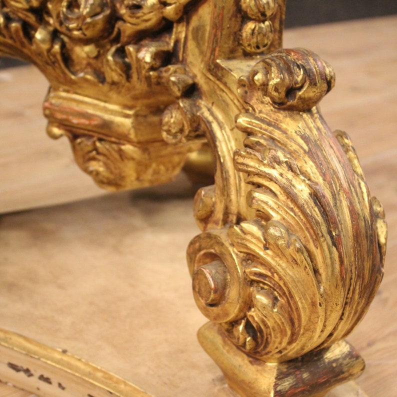 Round Coffee Table Furniture Living Room Table in Gold Wood Crystal Top ...