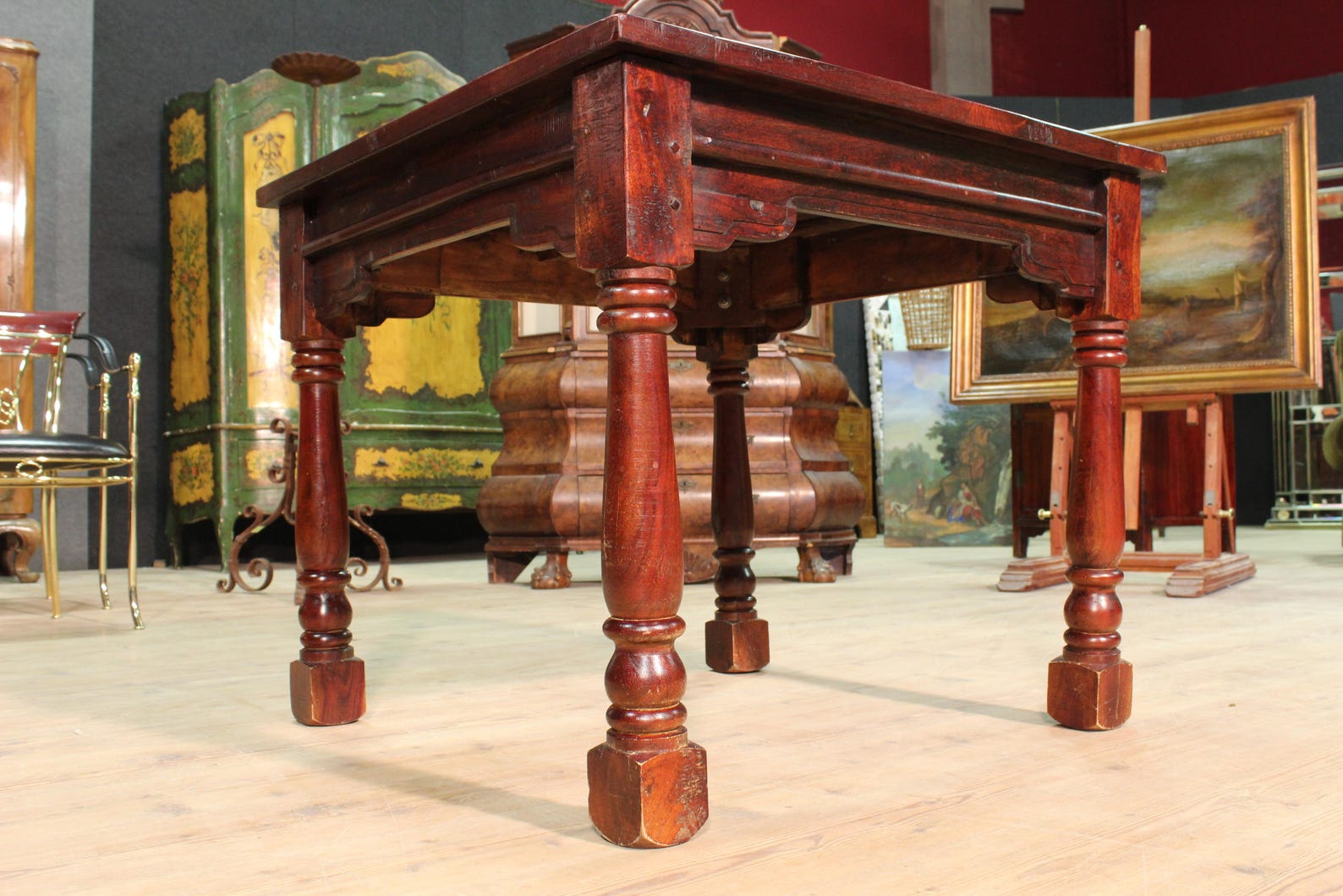 Square Table in Carved Wood - Etsy