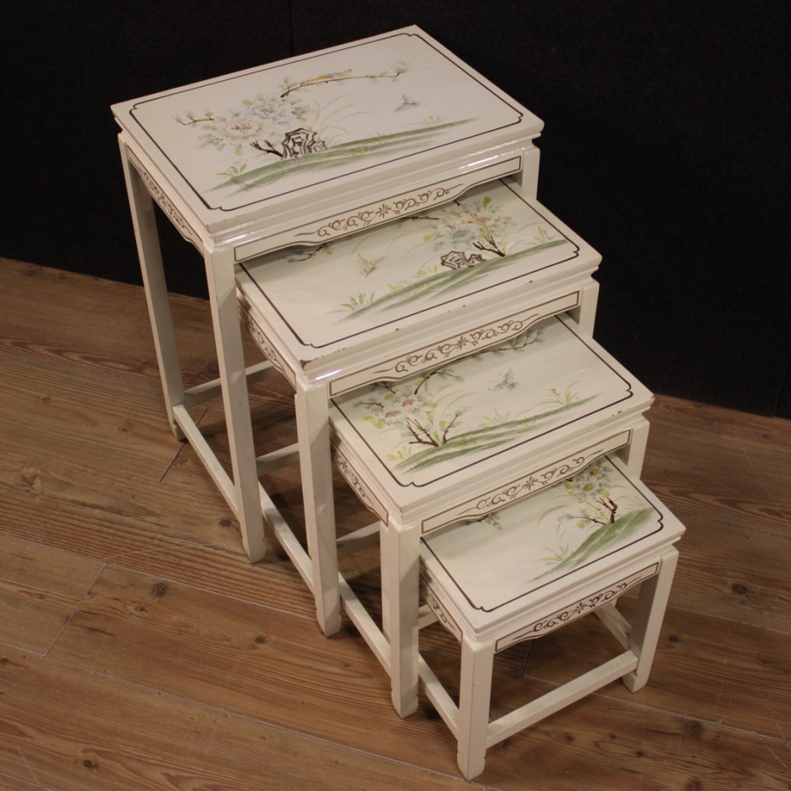 French Interlocking Furniture Coffee Tables Wood Chinoiserie Living ...