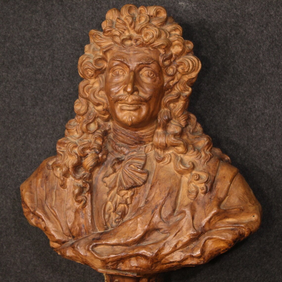 Terracotta Sculpture Half Bust Statue Antique Style French Noble 20th ...