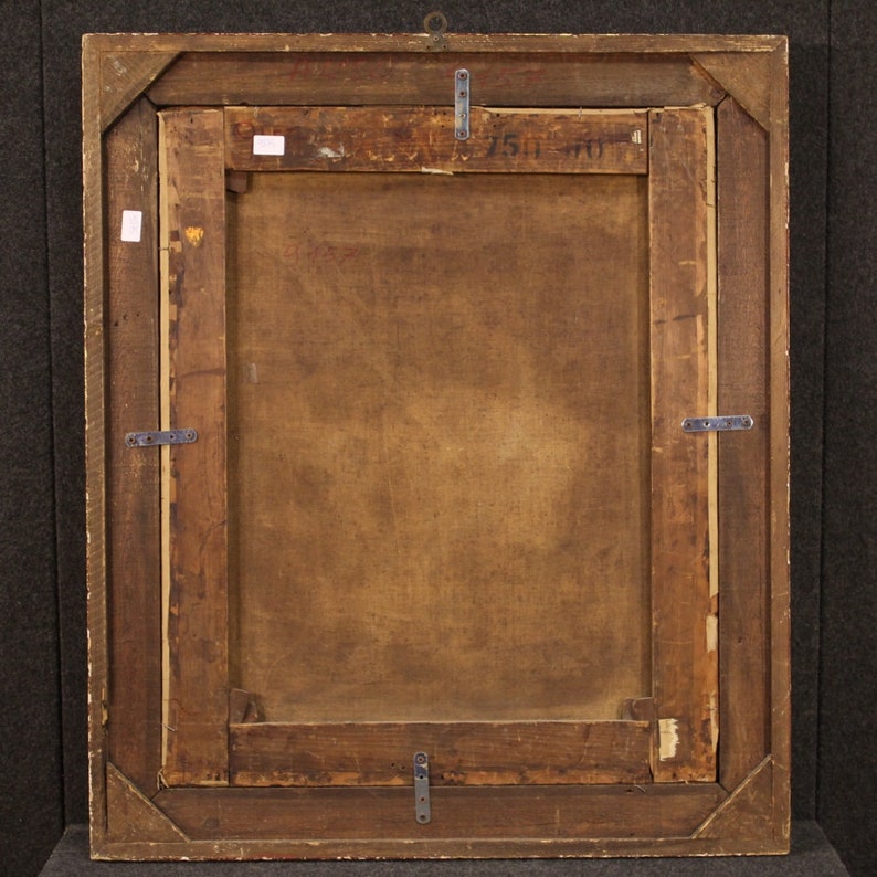 Antique Painting Framework Oil on Canvas With Frame Characters 700 18th ...