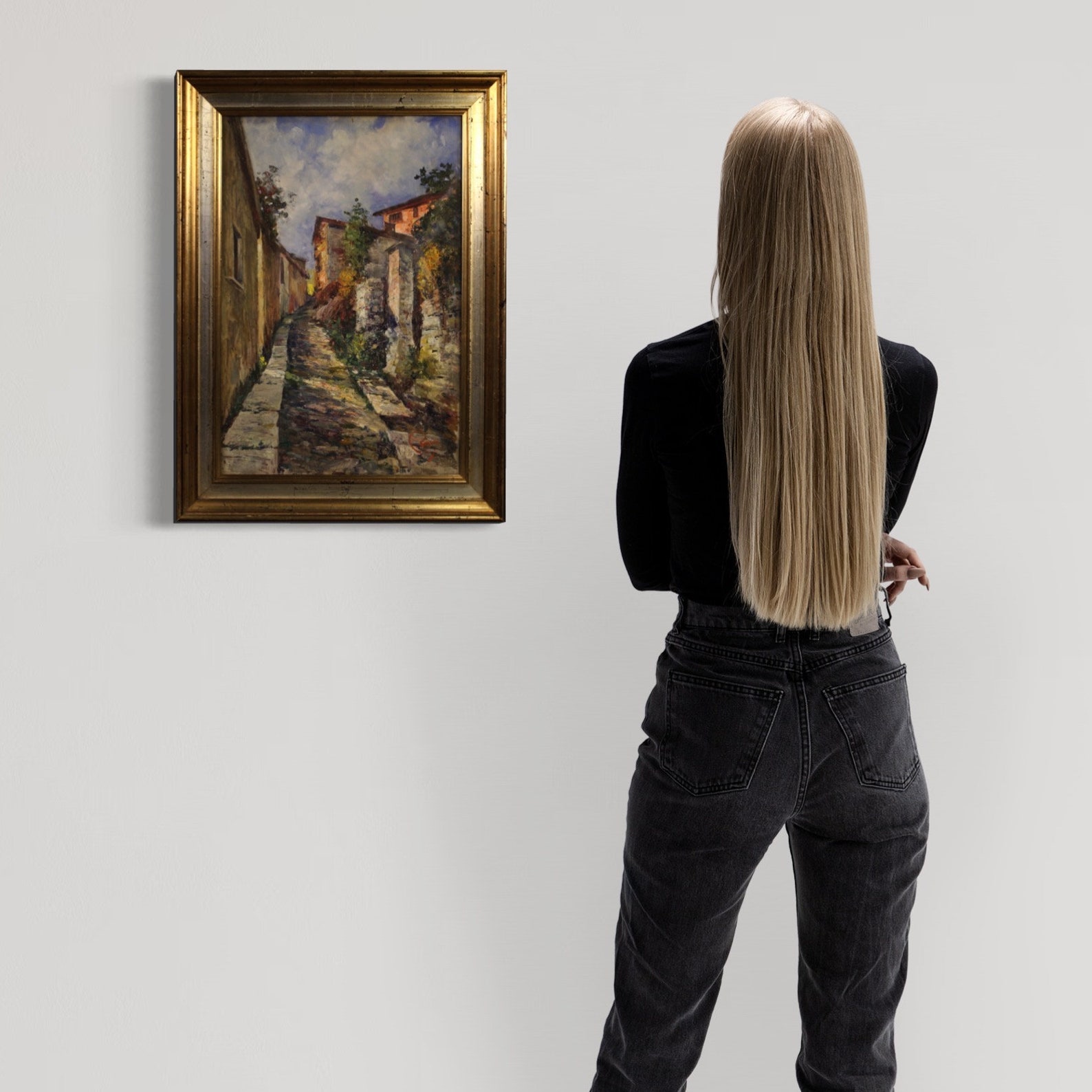 Painting Framework Oil on Cardboard Antique Style Impressionist ...