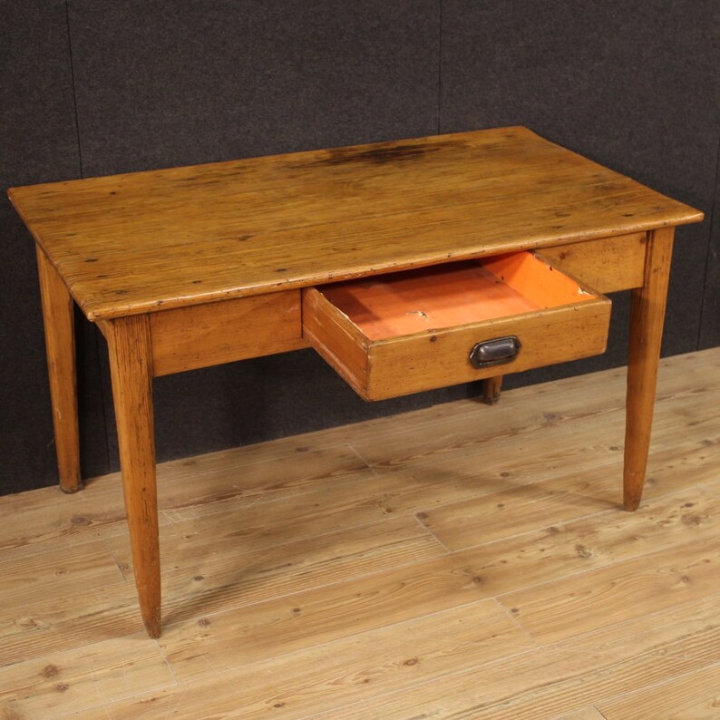 Table Design Writing Desk Furniture Rustic in Wood 1 Drawers Modern 900 ...