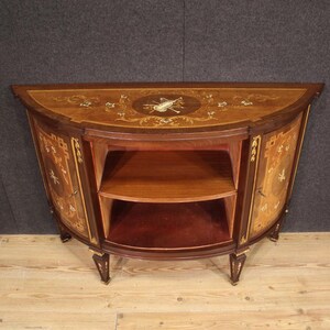 Half Moon Sideboard Antique Style Louis XVI Furniture Inlaid Wood 20th ...