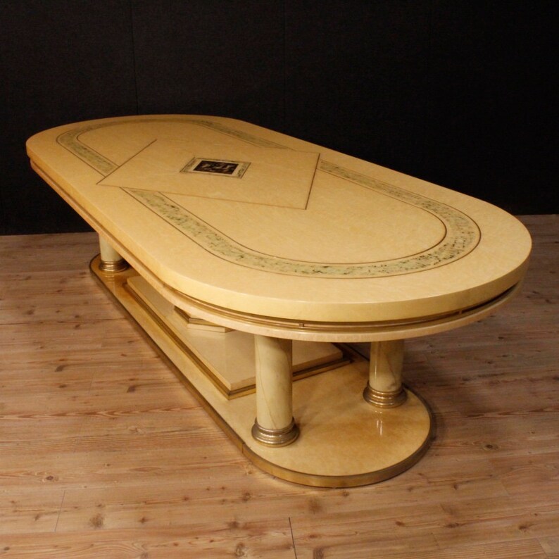 Italian Conference Table in Exotic Wood From 20th Century - Etsy