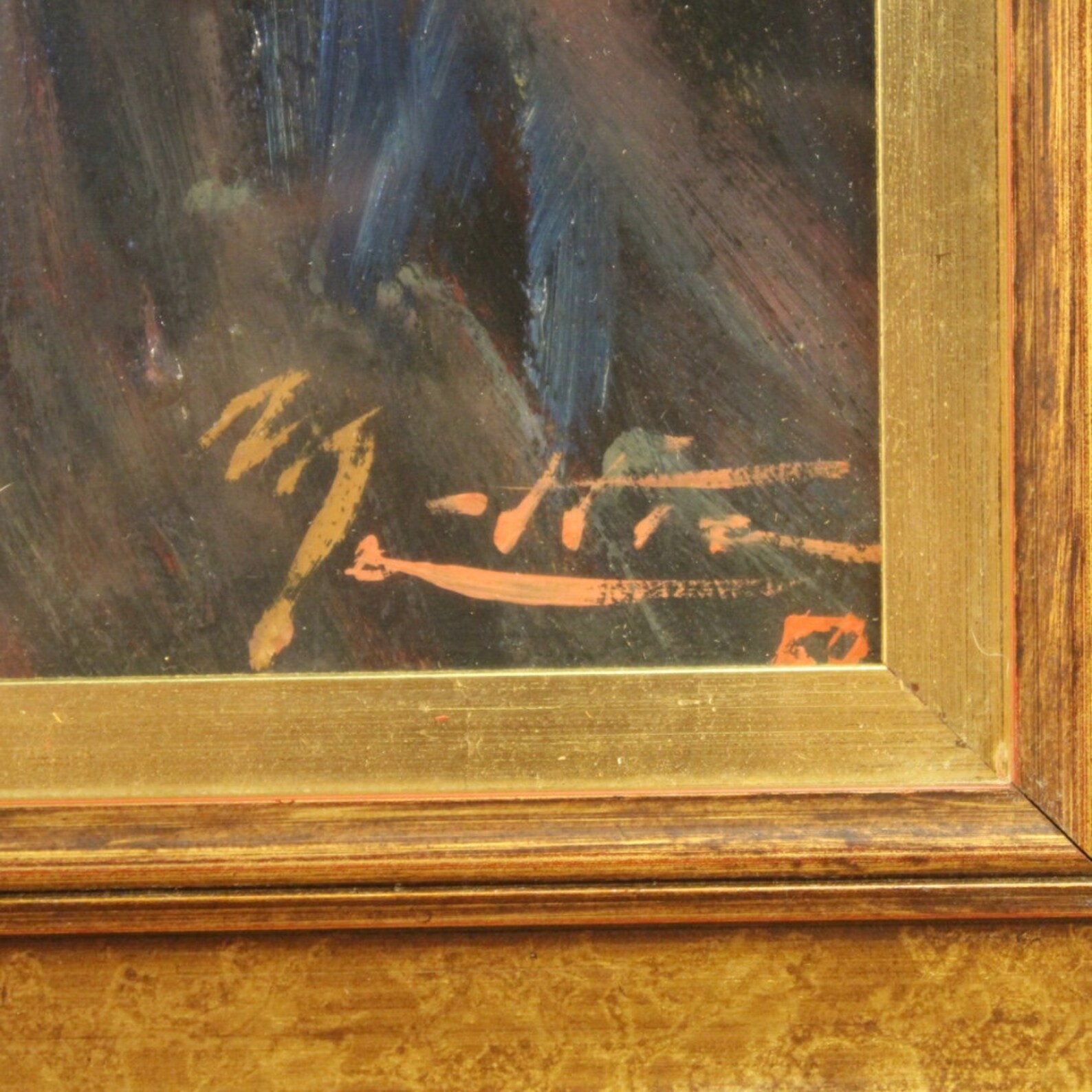 Painting Framework With Frame Lady Portrait Signed Mixed Media Antique ...