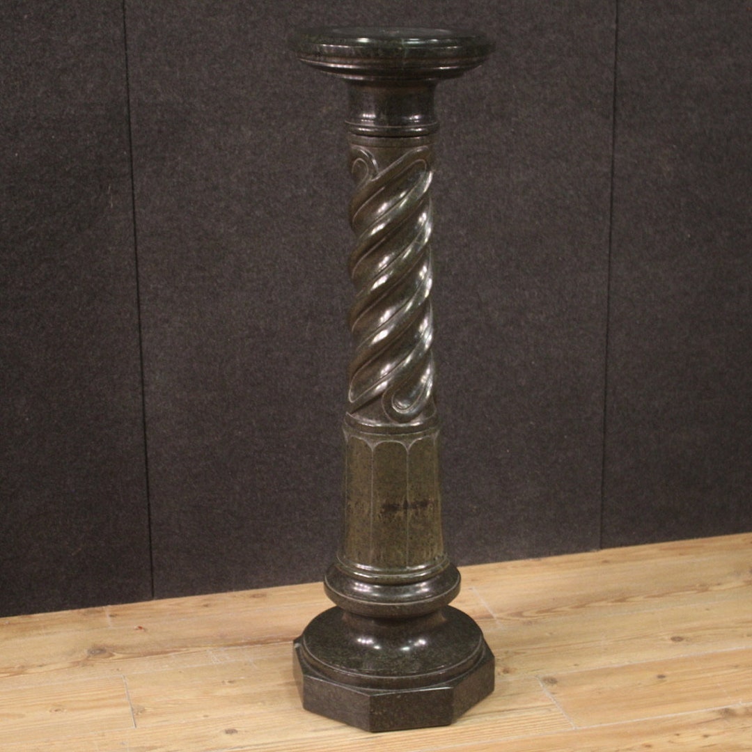 Large Twisted Column Marble Furniture Antique Style Decor Object 20th ...