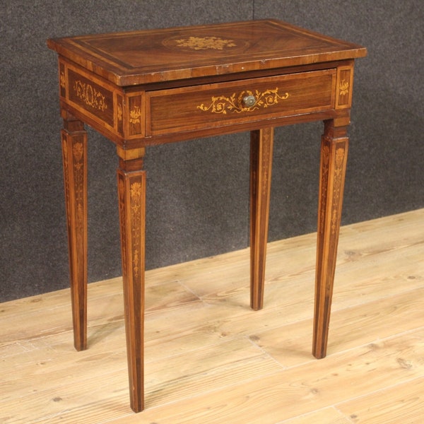 Inlay Wood Side Table - Etsy