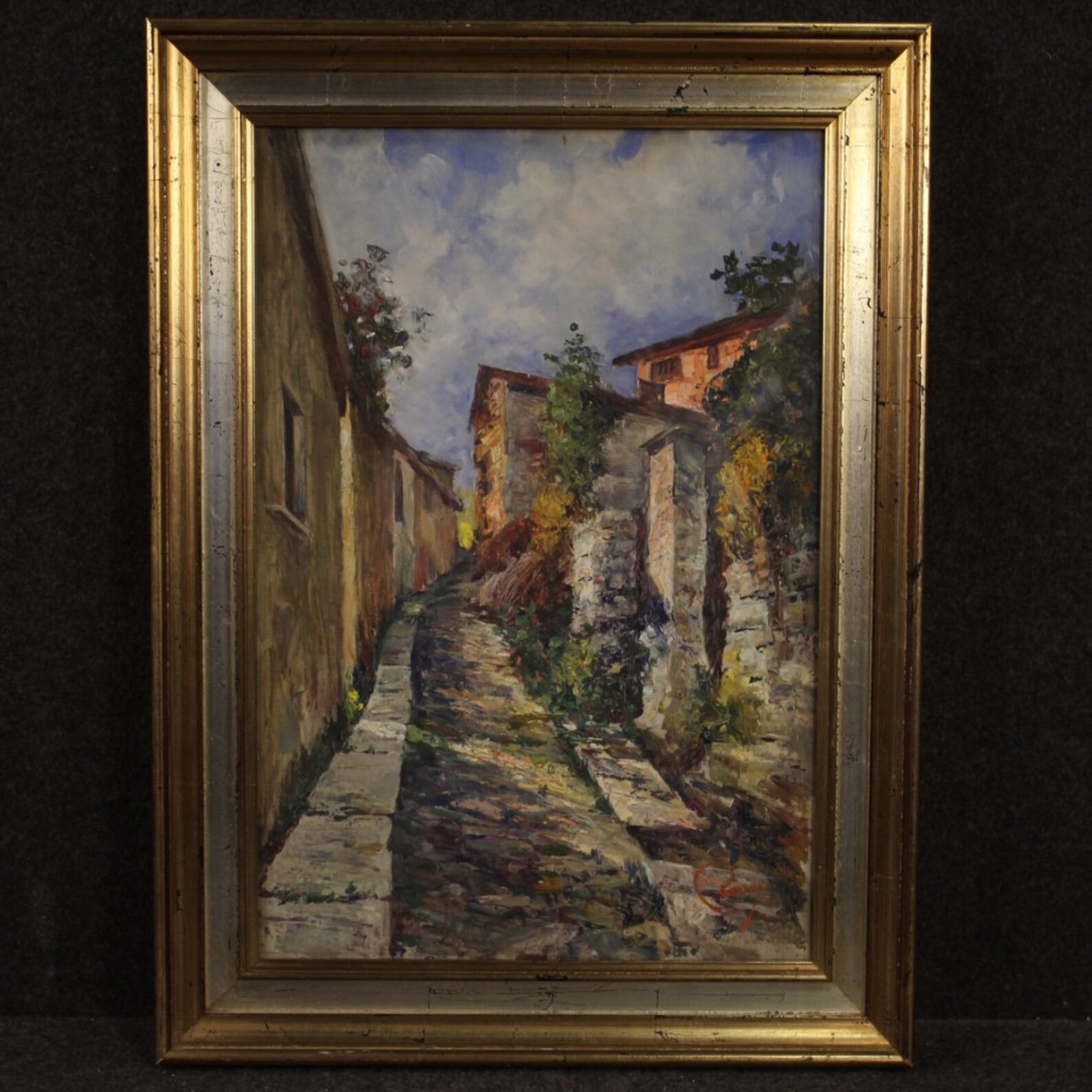 Painting Framework Oil on Cardboard Antique Style Impressionist ...