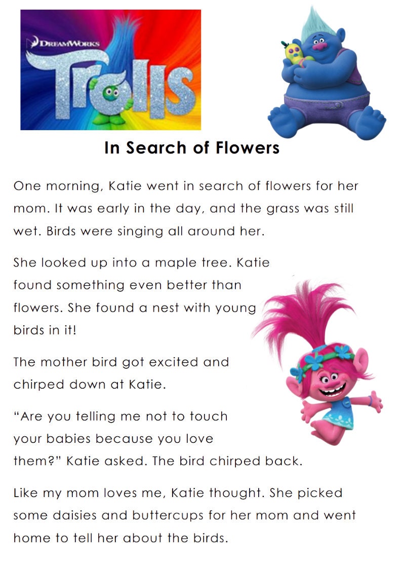 Set of 15 Trolls Printable Worksheets 2nd Grade Math Reading Activities ...