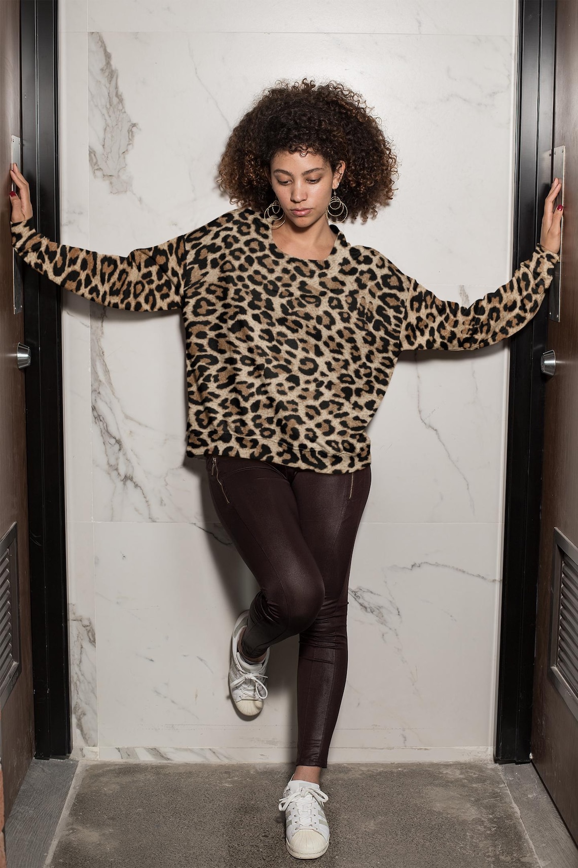 Leopard Print Sweatshirt: Women's Cozy Animal Print Top - Etsy