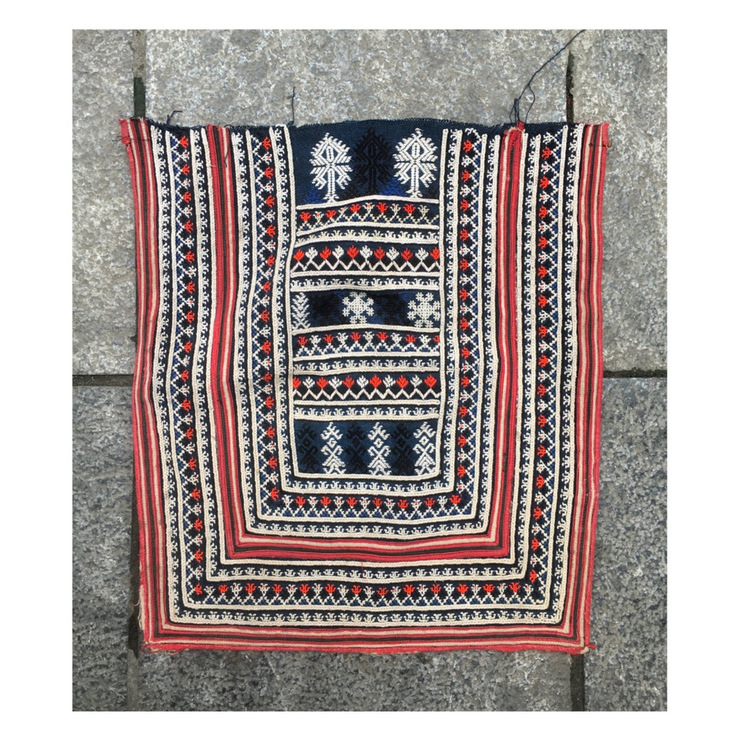 Vintage Tribal Red Dao Embroidery Piece From a Hagiang Province,north ...