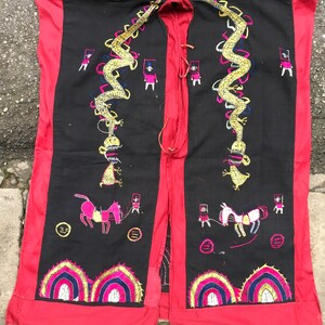 Vintage Tribal Red Dao Priest’s Dragon Robe Natural Silk Cotton ...