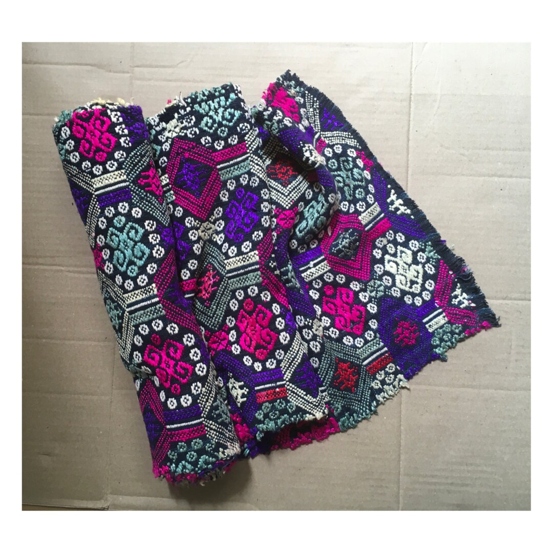 Vintage Tribal Tay Textile Long Silk Cotton Fabric Tablecloth in Ha ...