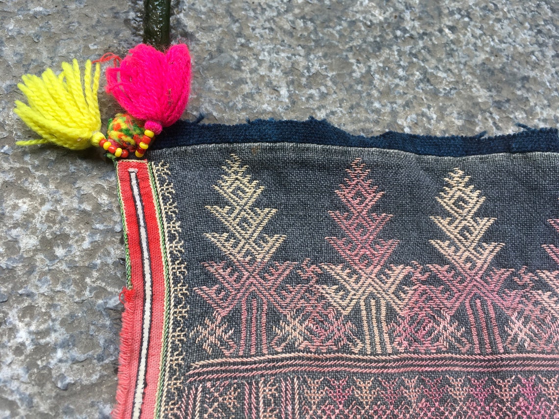 Vintage Tribal Red Dao Embroidery Pieces in Ha Giang Province - Etsy