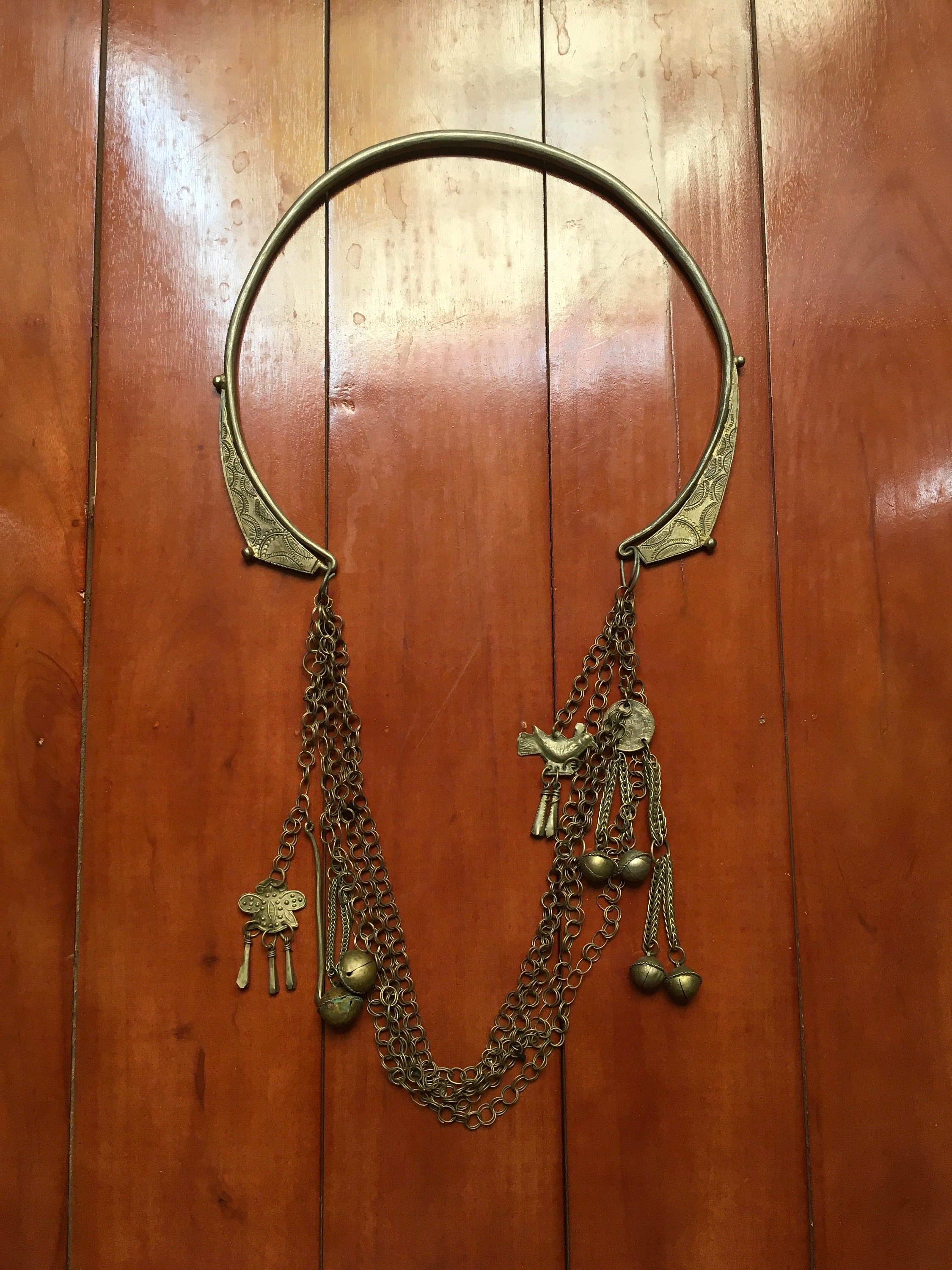 Vintage tribal Hmong metal necklace in the north of Vietnam | Etsy