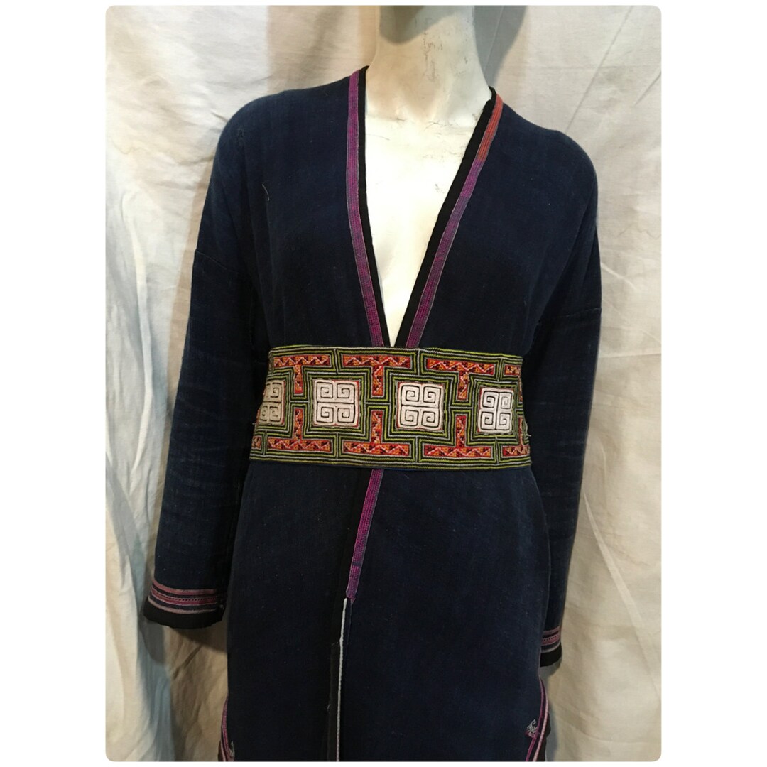 Vintage Tribal White Hmong Women Embroidered Cotton Belt in Mu Cang ...