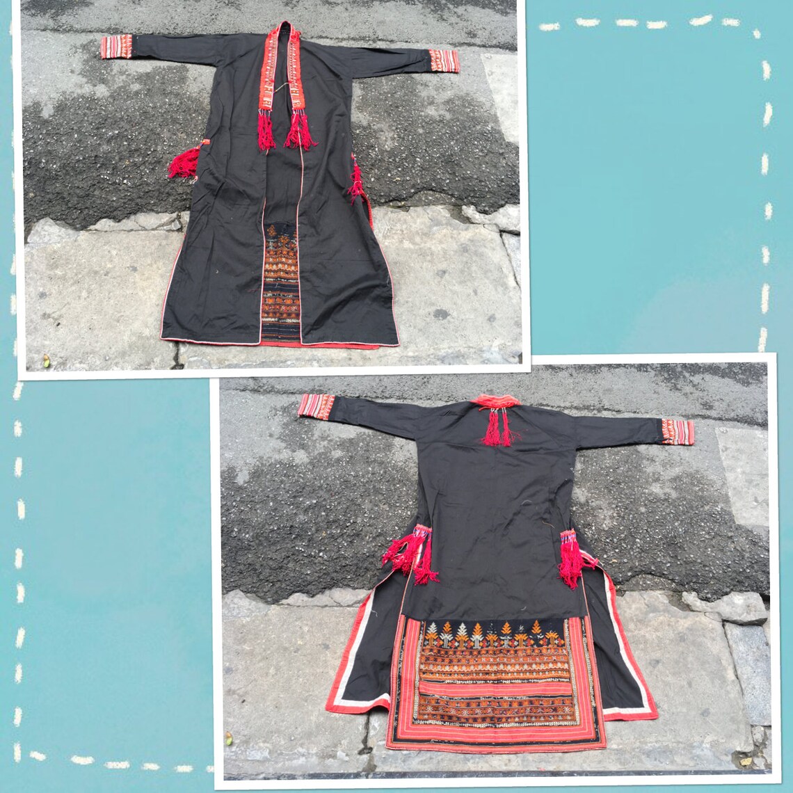 Vintage Tribal Red Dao Woman Tunic Dress in Yen Bai Areain - Etsy