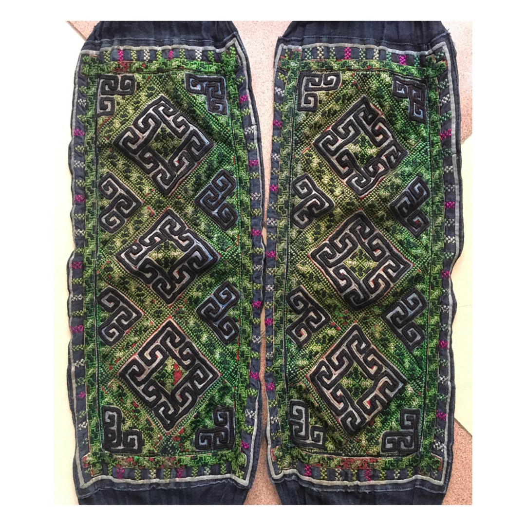 Vintage Tribal Black Hmong Embroidered Silk Cotton Hemp Belt - Etsy