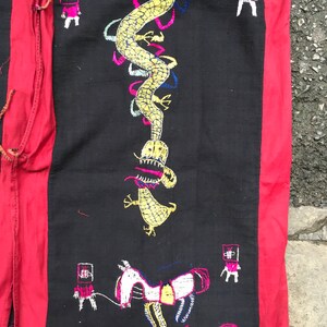 Vintage Tribal Red Dao Priest’s Dragon Robe Natural Silk Cotton ...