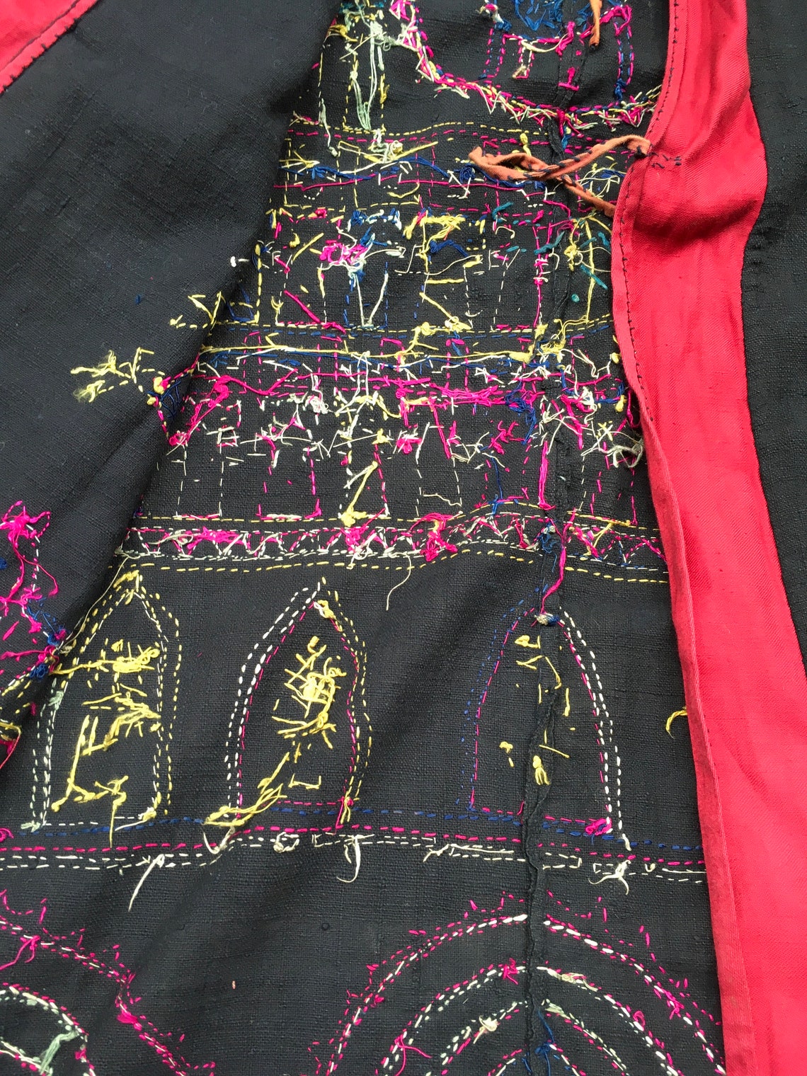 Vintage Tribal Red Dao Priests Dragon Robe Natural Silk | Etsy