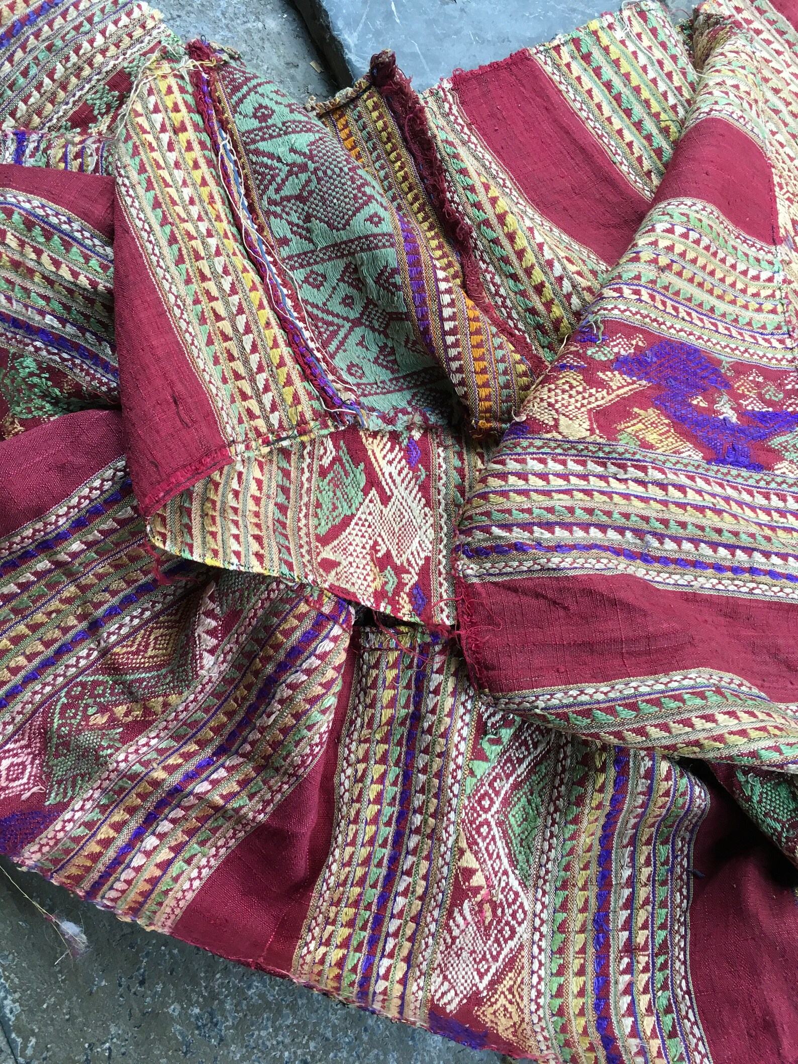 Vintage Tribal White Thai Textile Piece in Nghe an Provincein - Etsy