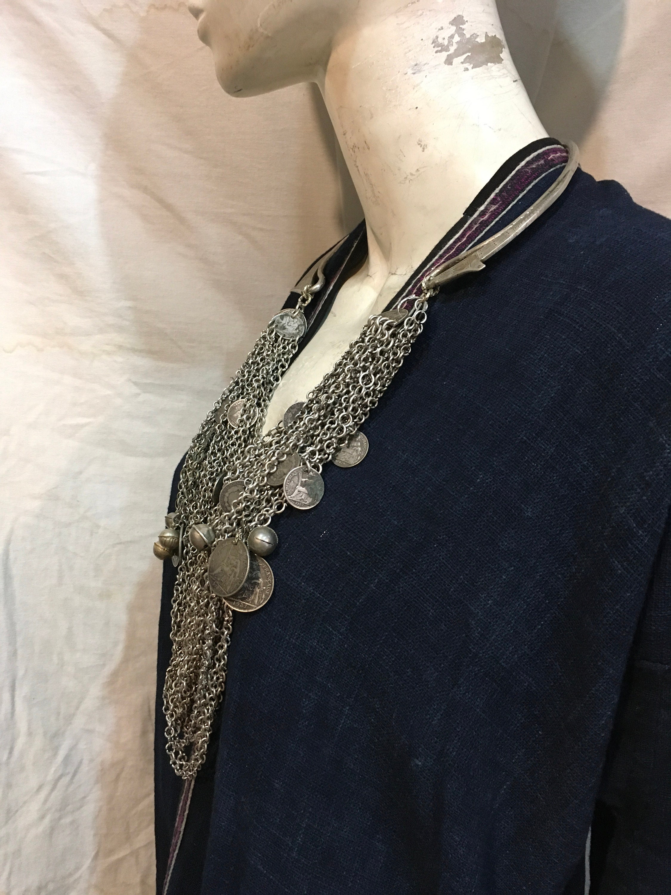 Vintage Tribal Hmong Silver Metal Torque Necklace Chain Choker | Etsy