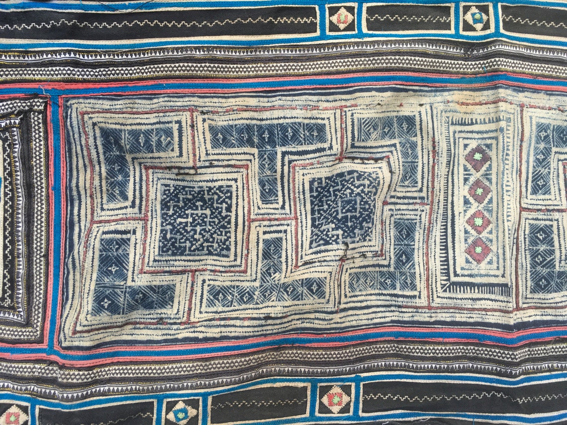 Vintage Tribal Hmong Batik Piece in Mu Cang Chai Villagenorth - Etsy