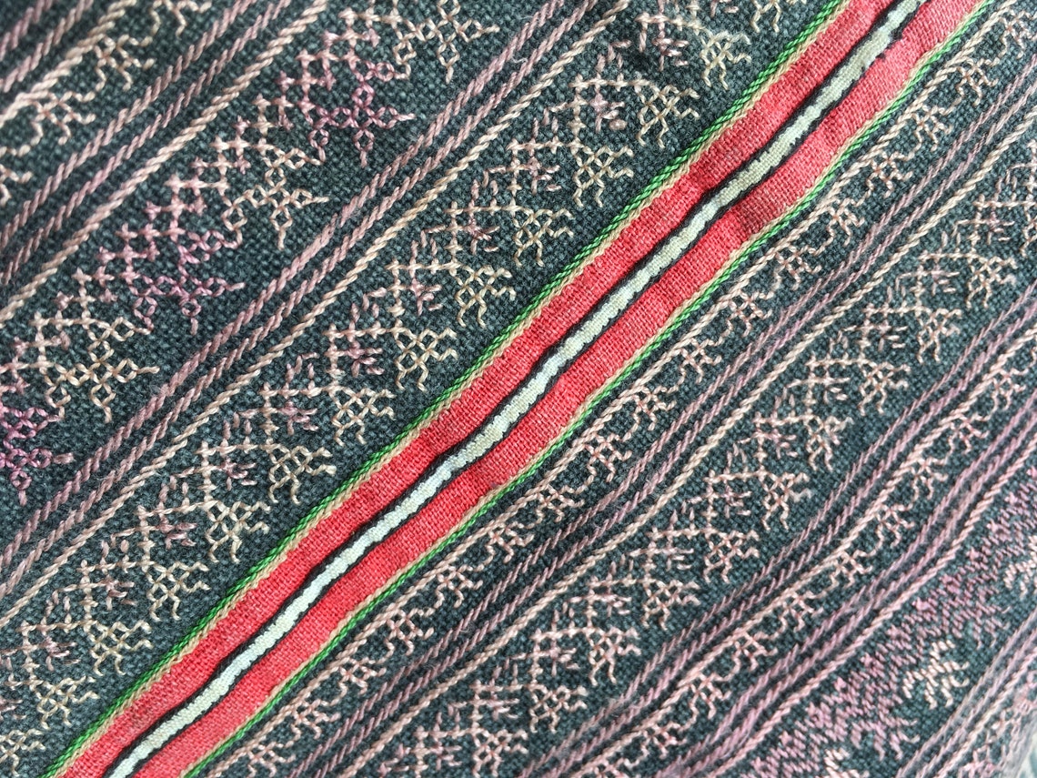Vintage Tribal Red Dao Embroidery Pieces in Ha Giang Province - Etsy