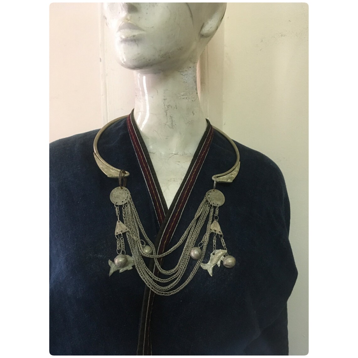 Vintage Tribal Hmong Metal Necklace in the North of Vietnam - Etsy