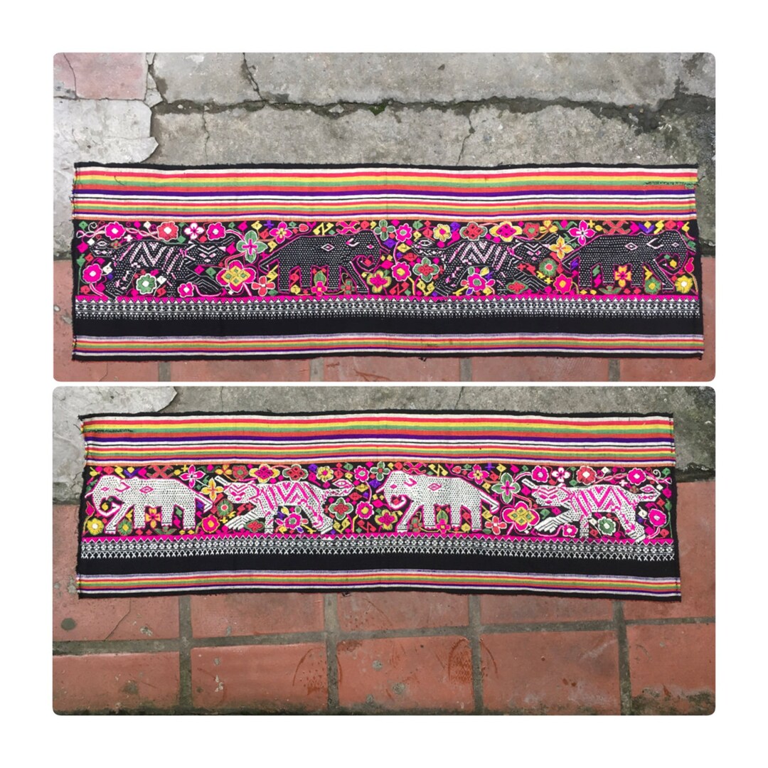 Vintage Tribal White Thai Textile Piece in Nghe an Province,bordering ...