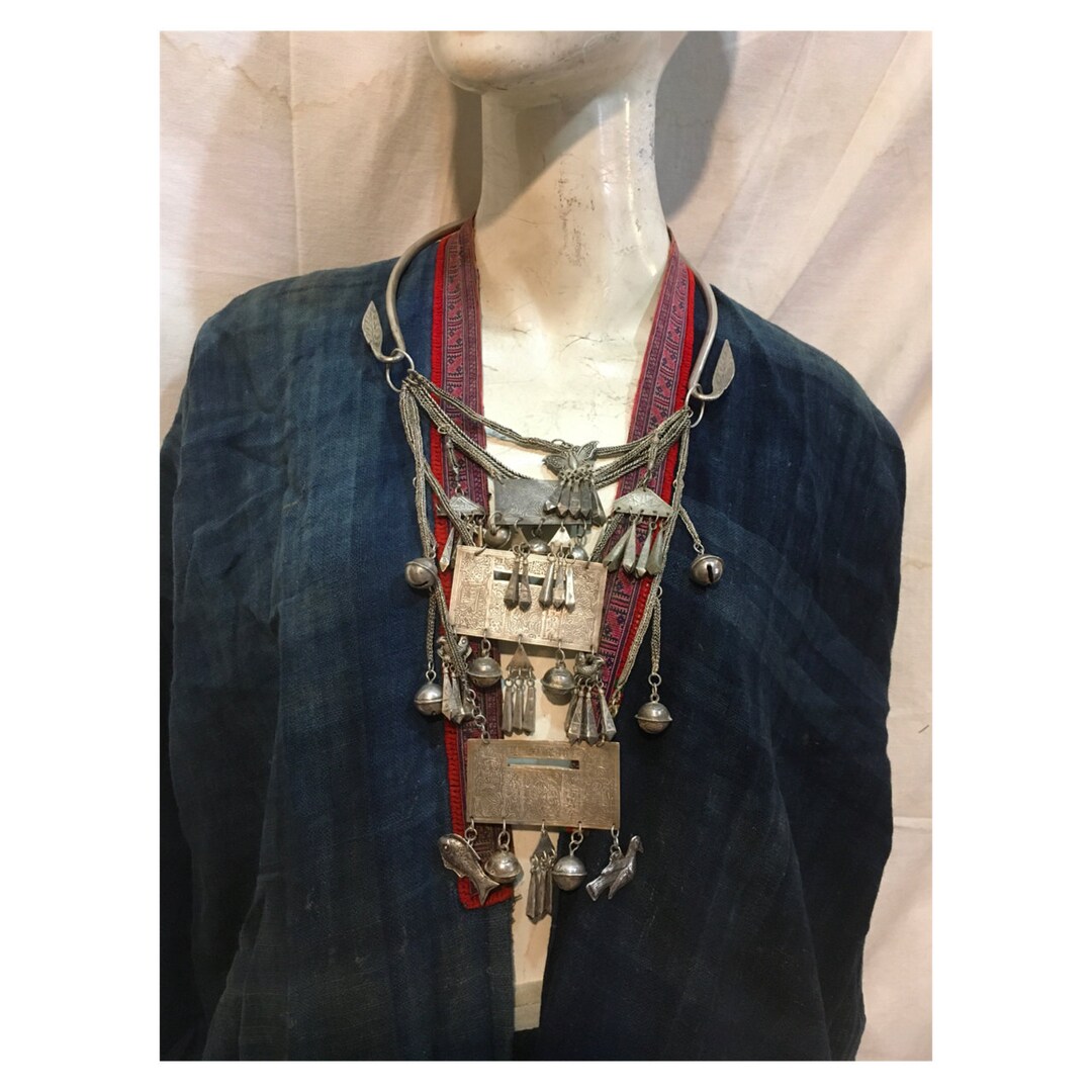 Vintage Tribal Hmong Lolo Silver Necklace in Ha Giang Area,north of ...