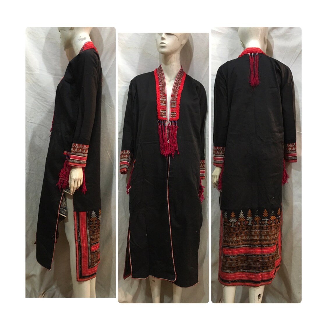 Vintage Tribal Red Dao Woman Tunic Dress in Yen Bai Areain - Etsy