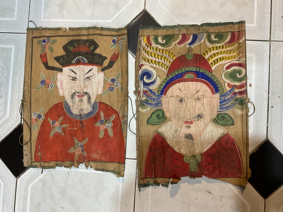 Vintage Tribal Dao Rice Paper Masks in Ceremonial Paintings in - Etsy