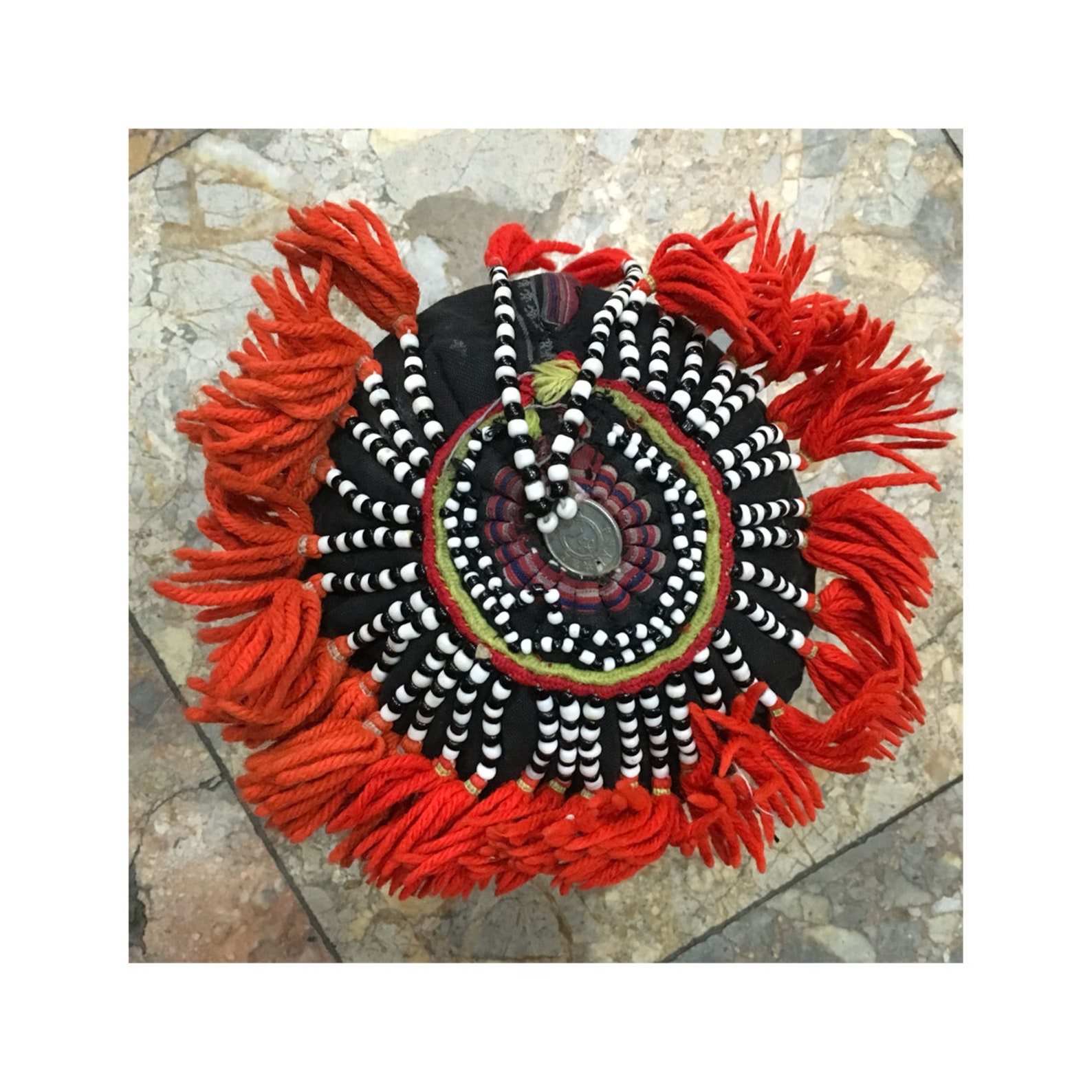 Vintage tribal Red Dao children's hat in Ha Giang | Etsy