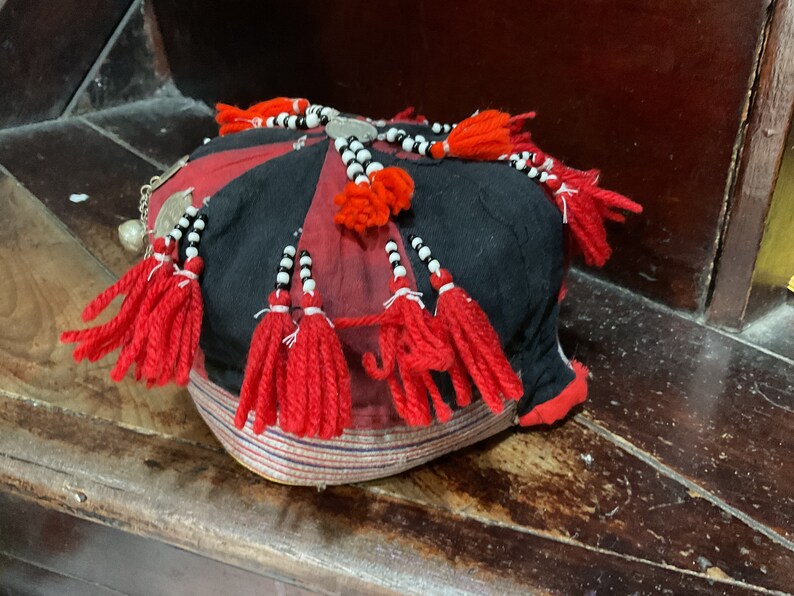 Vintage Tribal Red Dao Children's Hat in Sapa Arealaocai - Etsy