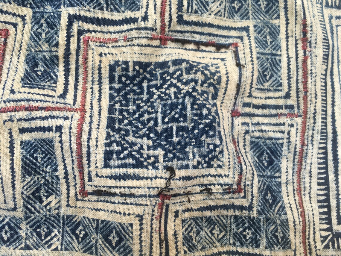 Vintage Tribal Hmong Batik Piece in Mu Cang Chai Villagenorth - Etsy