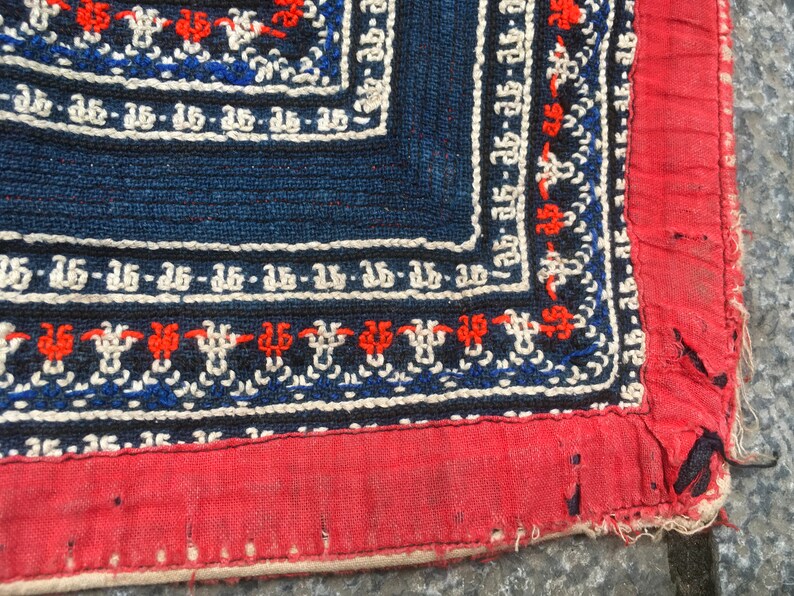 Vintage Tribal Red Dao Embroidery Piece From a Hagiang - Etsy