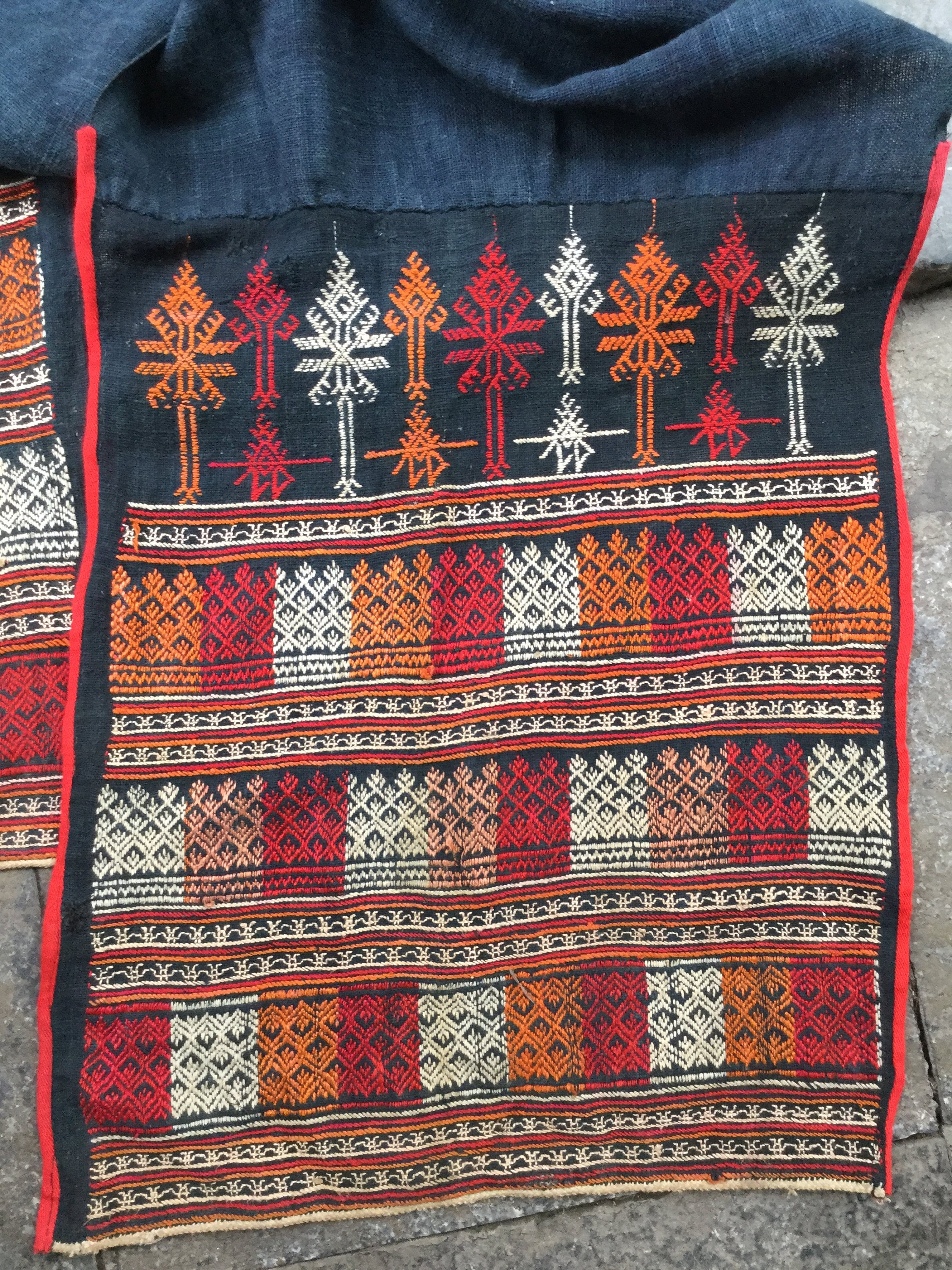 Vintage Tribal Red Dao Embroidery Head Covering in Hagiang - Etsy