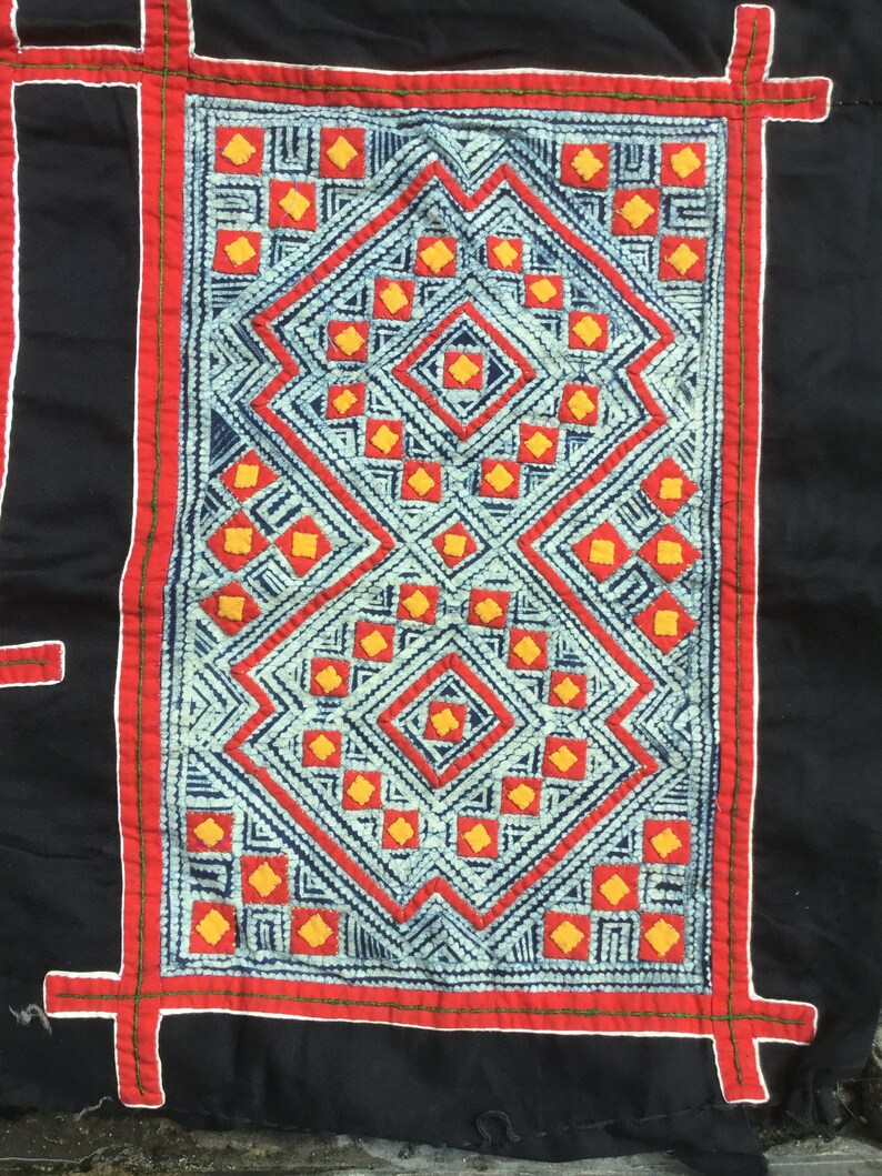 Vintage Tribal Hmong Batik Fabric Piece in Mu Cang Chai - Etsy