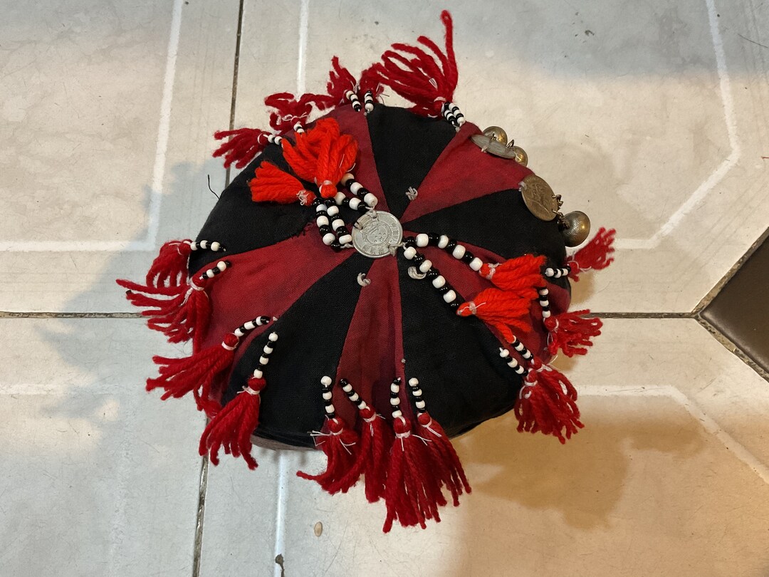 Vintage Tribal Red Dao Children's Hat in Sapa Area,laocai Province ...
