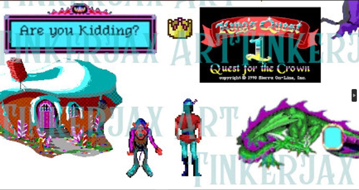 Sierra King's Quest I VGA Digital Clip Art Pack Set of 21 PNG Files ...