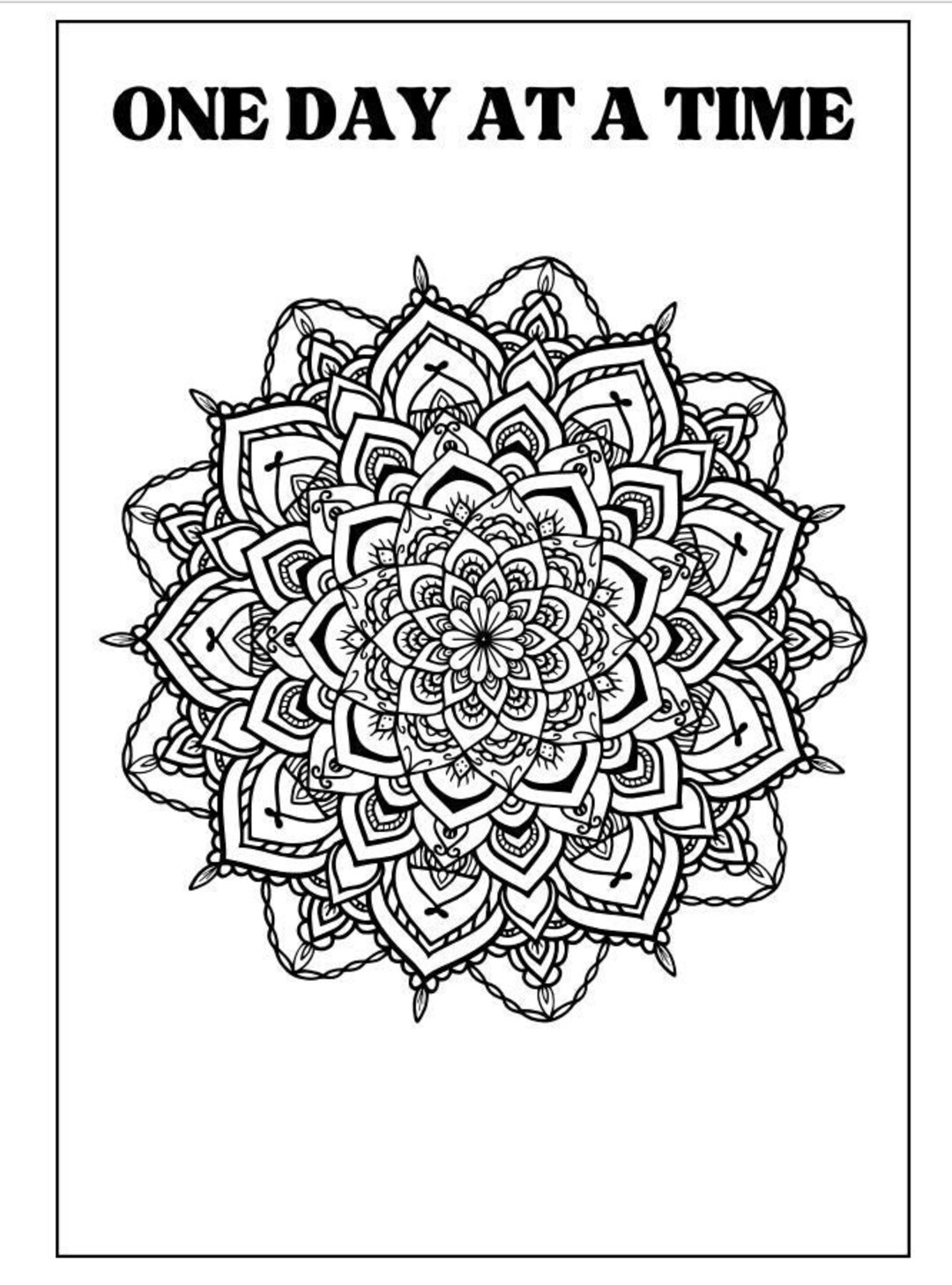 DIGITAL DOWNLOAD | Inspirational Mandala Coloring Pages for Sobriety ...