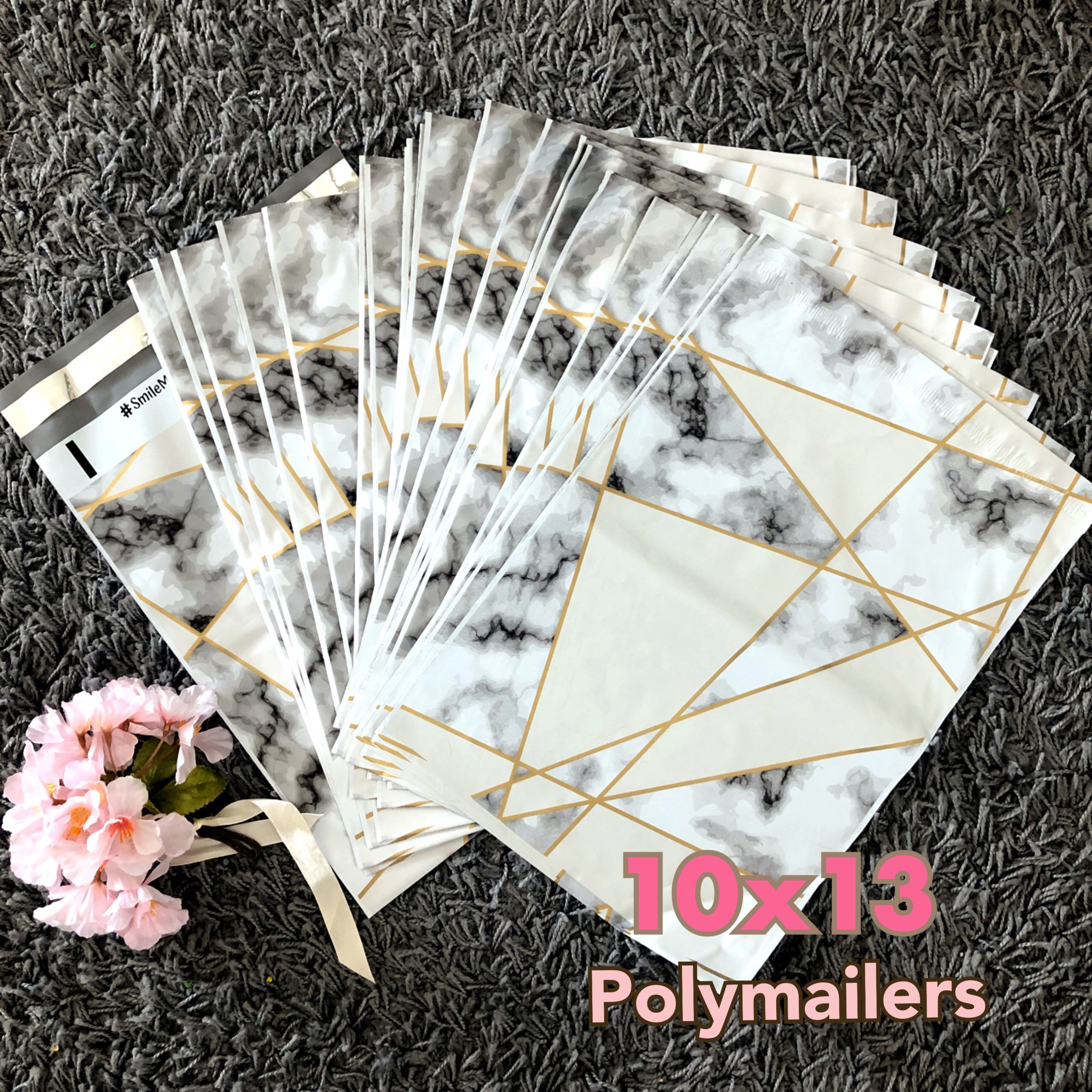 20 Pcs 10x13 Marble Stone Designer Poly Mailer Shipping | Etsy