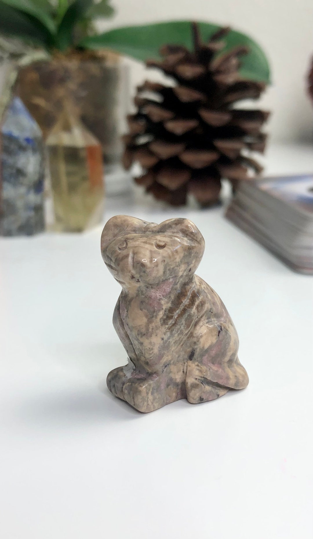 Picasso Jasper Cat, Carved Cat Crystal , Carved Cat Statute, Altar Cat ...