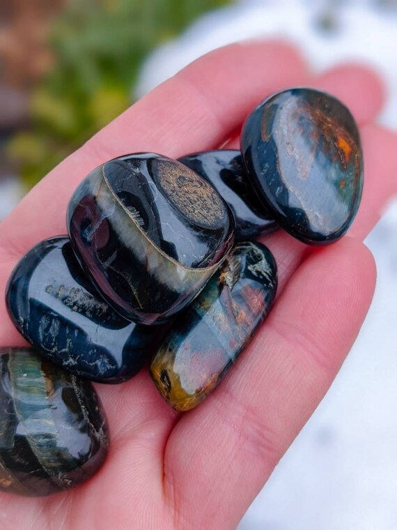 Blue Tiger Eye Tumbled Stones